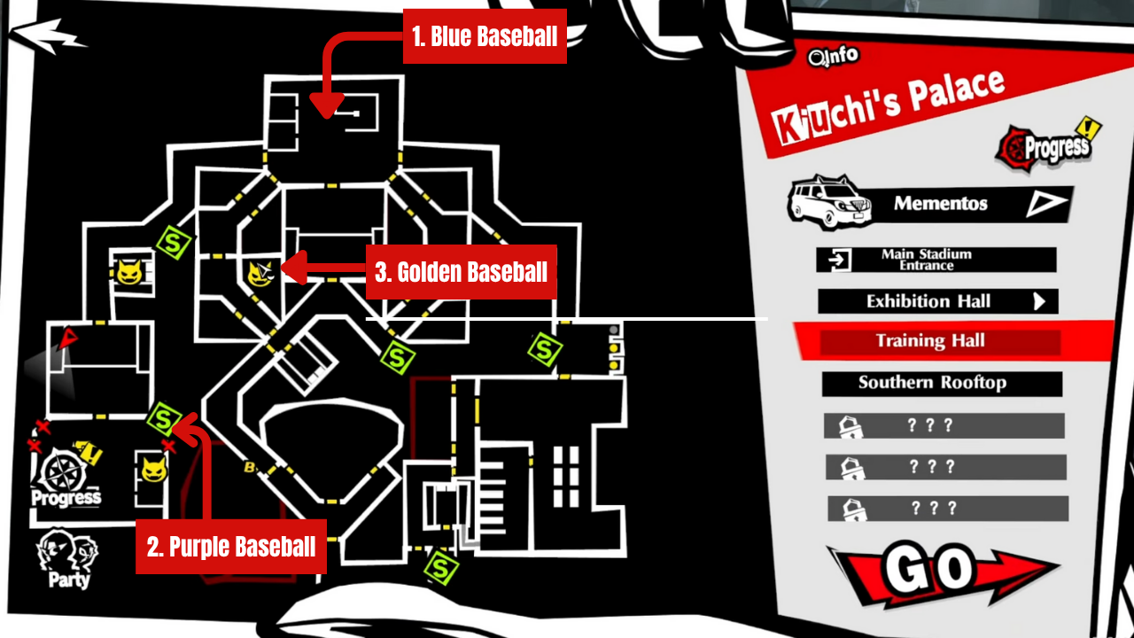 All 3 Baseball Location in Kiuchi’s Palace - Persona 5: Phantom X